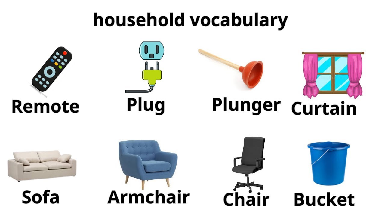 Household Items: Daily use English words | English vocabulary - YouTube