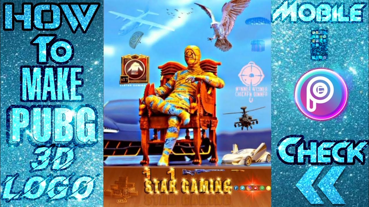 How To Make PUBG 3D Logo On Mobile Picsart @11STARTECH786 - YouTube
