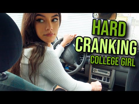 HARD CRANKING College Girl // cranking coldstart pedal pumping an old car