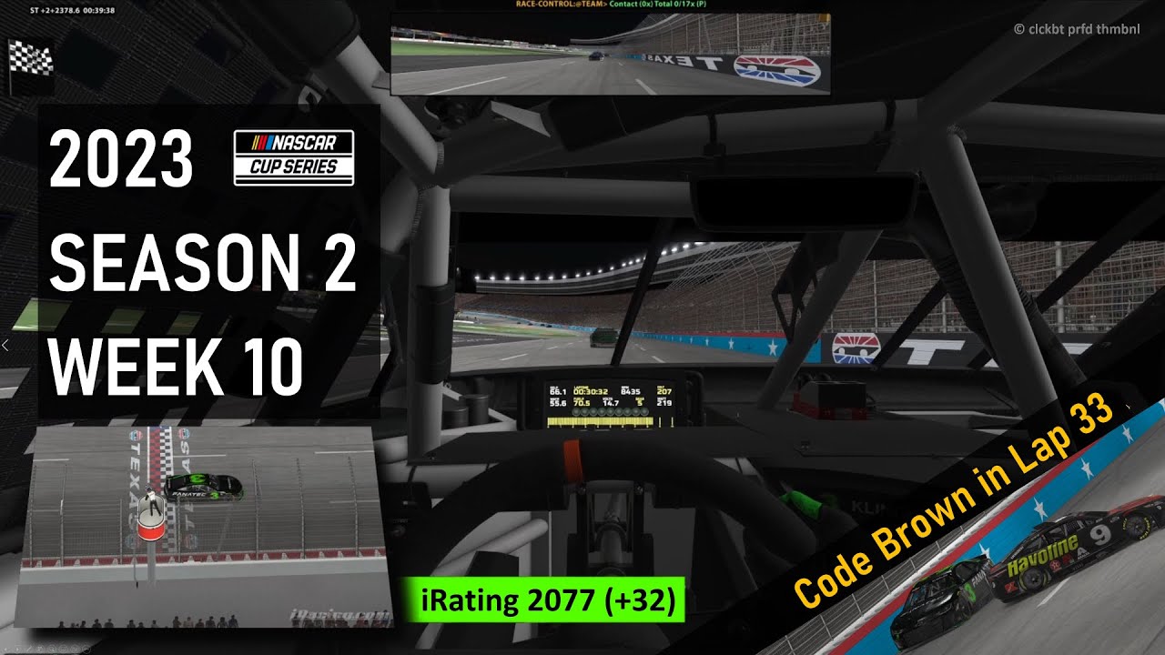 Code Brown at Texas NASCAR Cup Series iRacing 2023 Season 2 Week 10 - YouTube