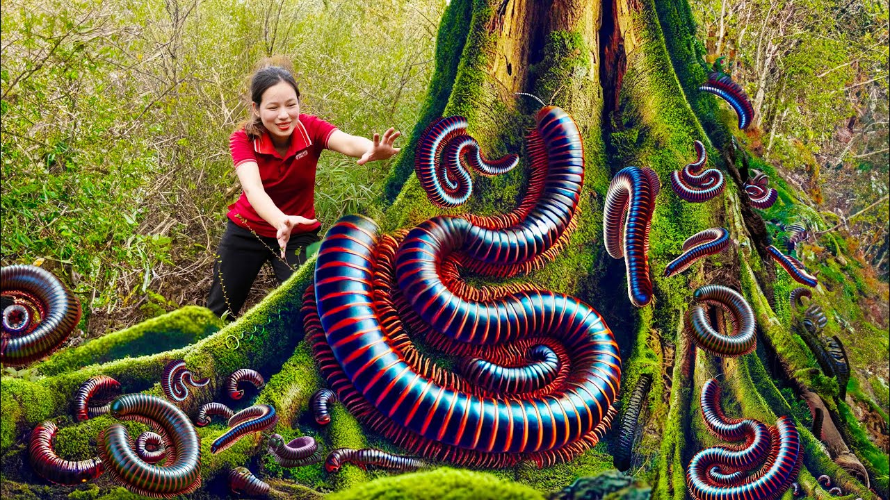 Shudder! Women Harvesting Thousand-Legged Millipede in Wet Tropical ...