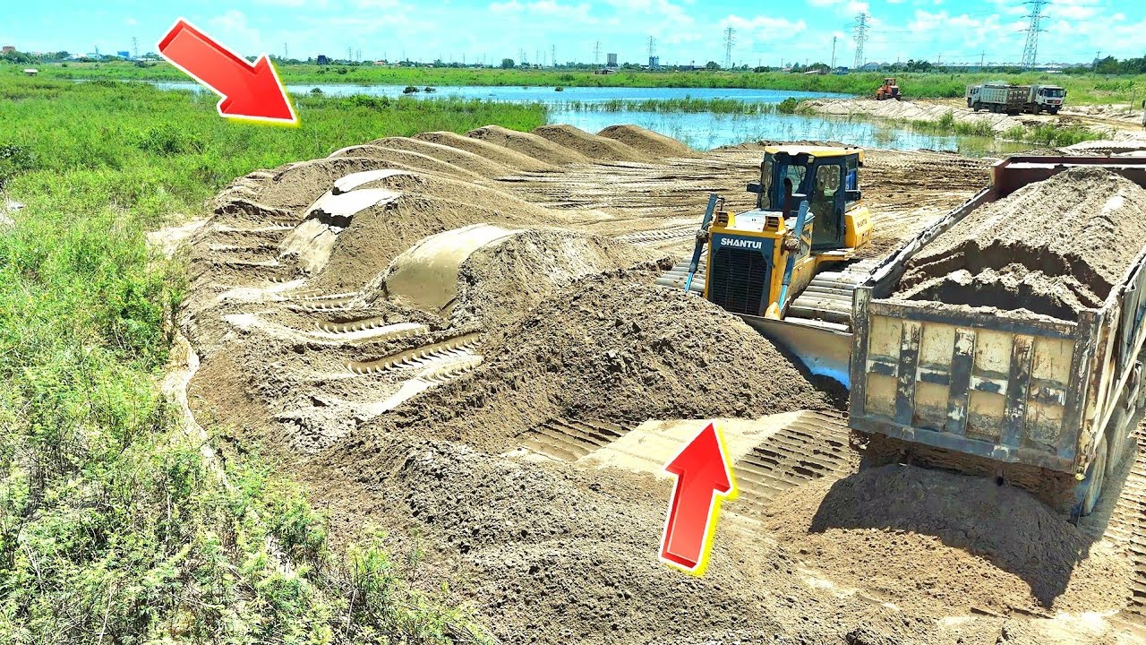 Amazing This Time! Many Heavy Dump Tuck Loading Sand to mush for Dozer ...