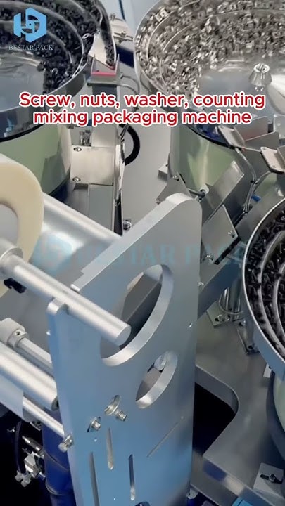 Screw, nuts, washers, automatic counting mixing packaging machine - YouTube