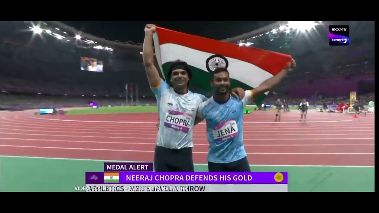 Neeraj chopra and kishor jena win gold & Silver madel 🥇🥈 | 19 asian ...