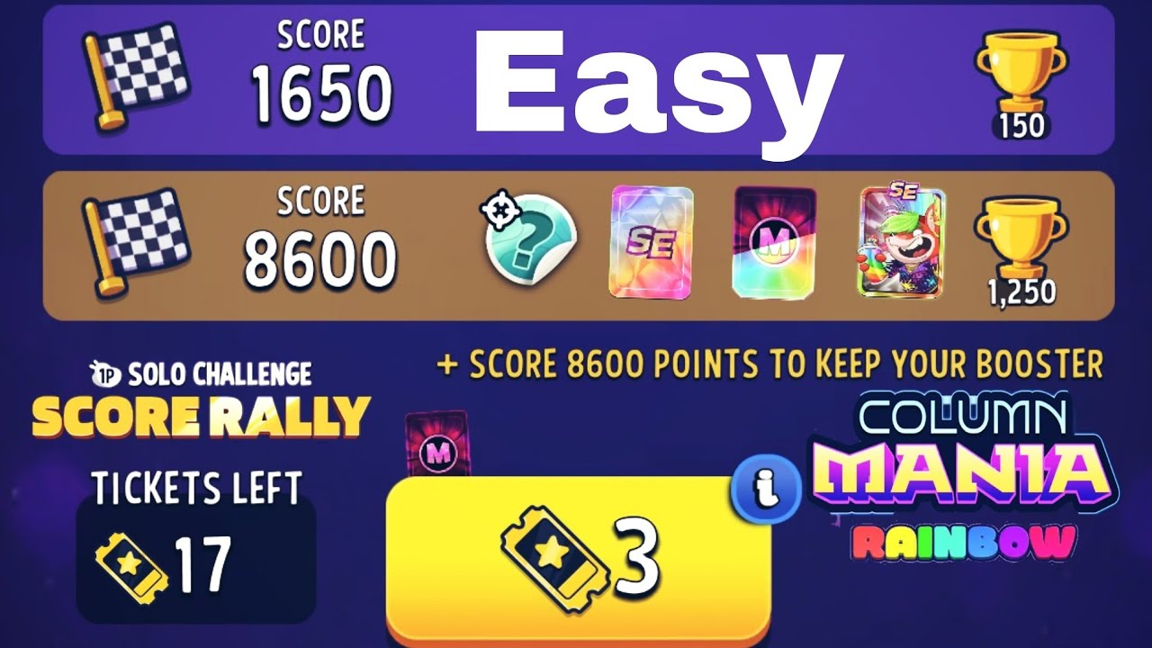 column mania rainbow solo challenge | match masters | columns mania ...
