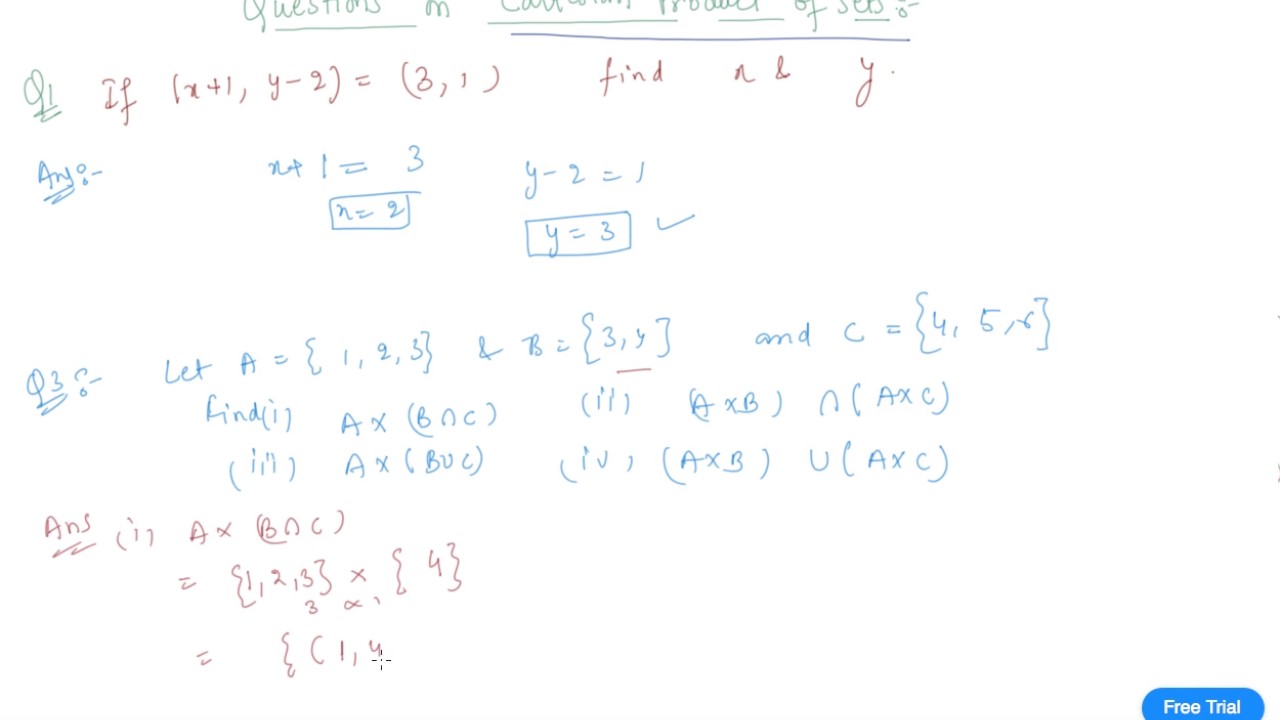 Questions On Cartesian Product Of Sets Class 11 Mathematics Relations questions-on-cartesian-product-of-sets-class-11-mathematics-relations