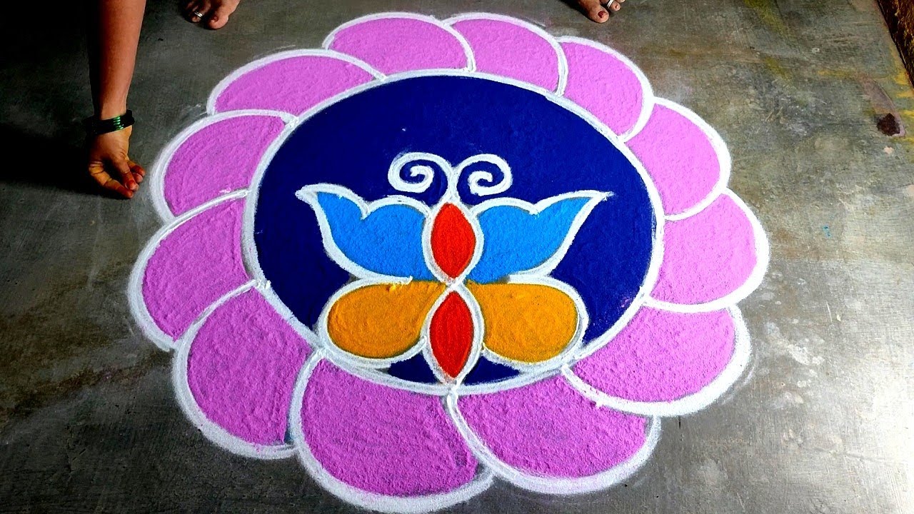 New year2023 simple butterfly rangoli design|puthandu kolam ...