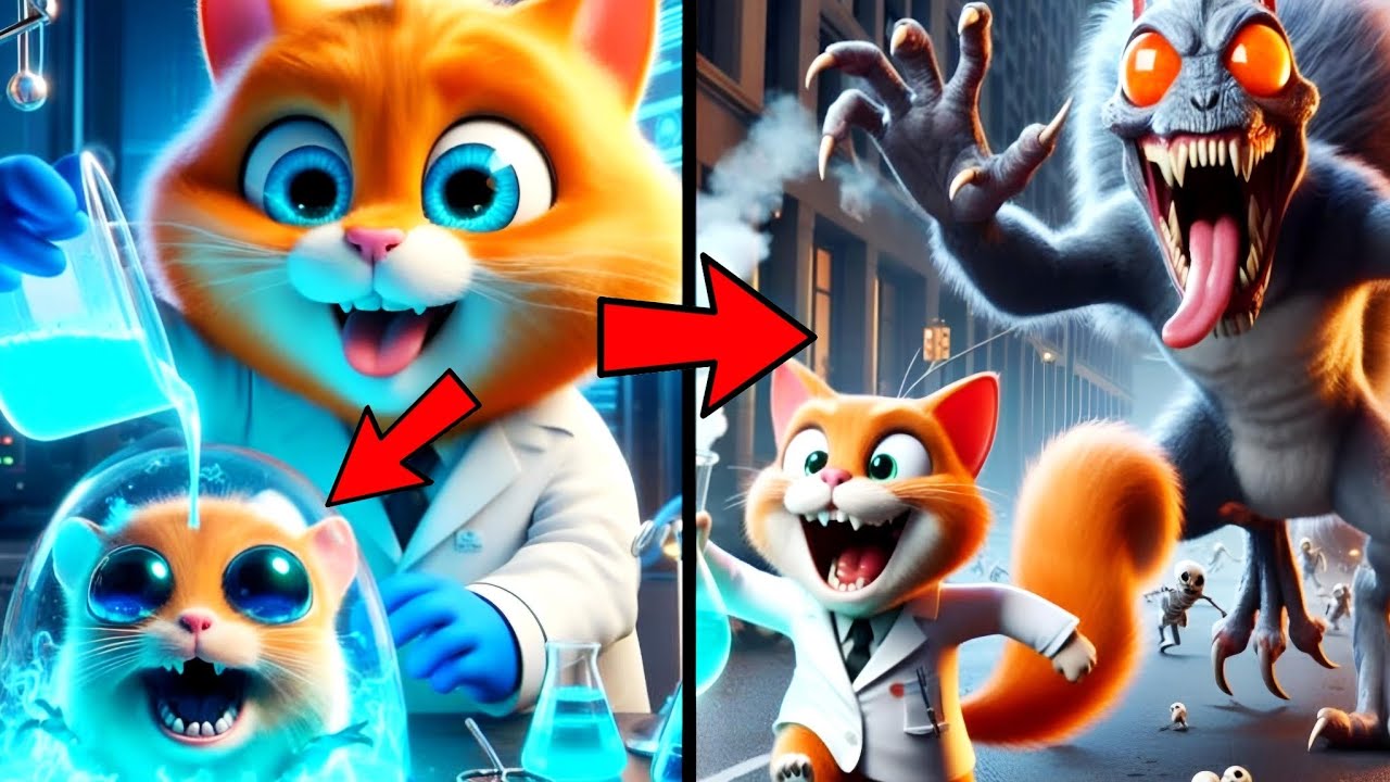 Mad Scientist cat story episode 06 #cat #catstory #cutecat #aicat - YouTube
