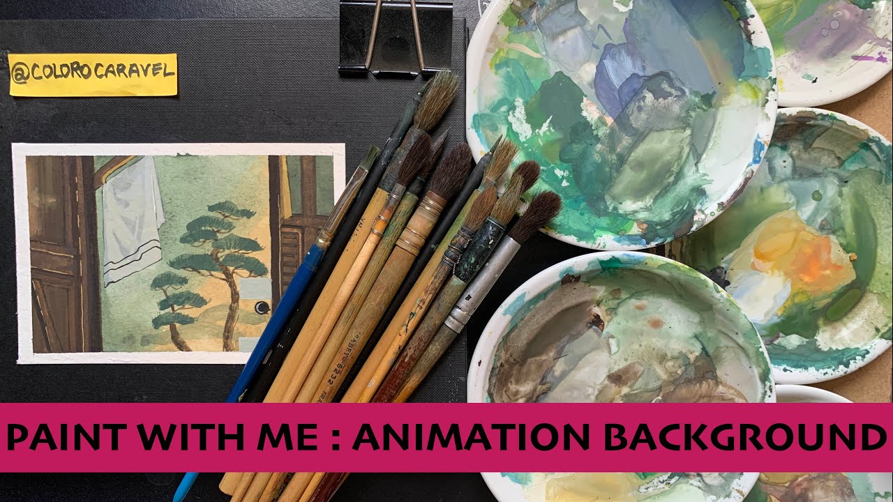 PAINT WITH ME | Relaxing Painting Tutorial. Studio Ghibli Background ...