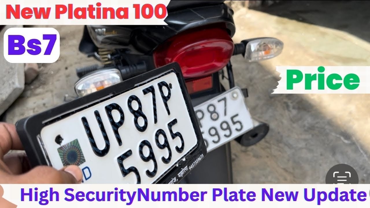 New Bajaj Platina 100 Bs7 New High Security Number Plate | HSRP Number ...
