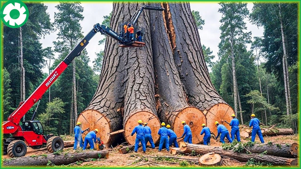 Extreme Dangerous Big Chainsaw Cutting Tree Machines | Biggest Heavy ...