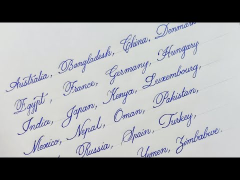 Country name in cursive handwriting||Paul's Calligraphy - YouTube