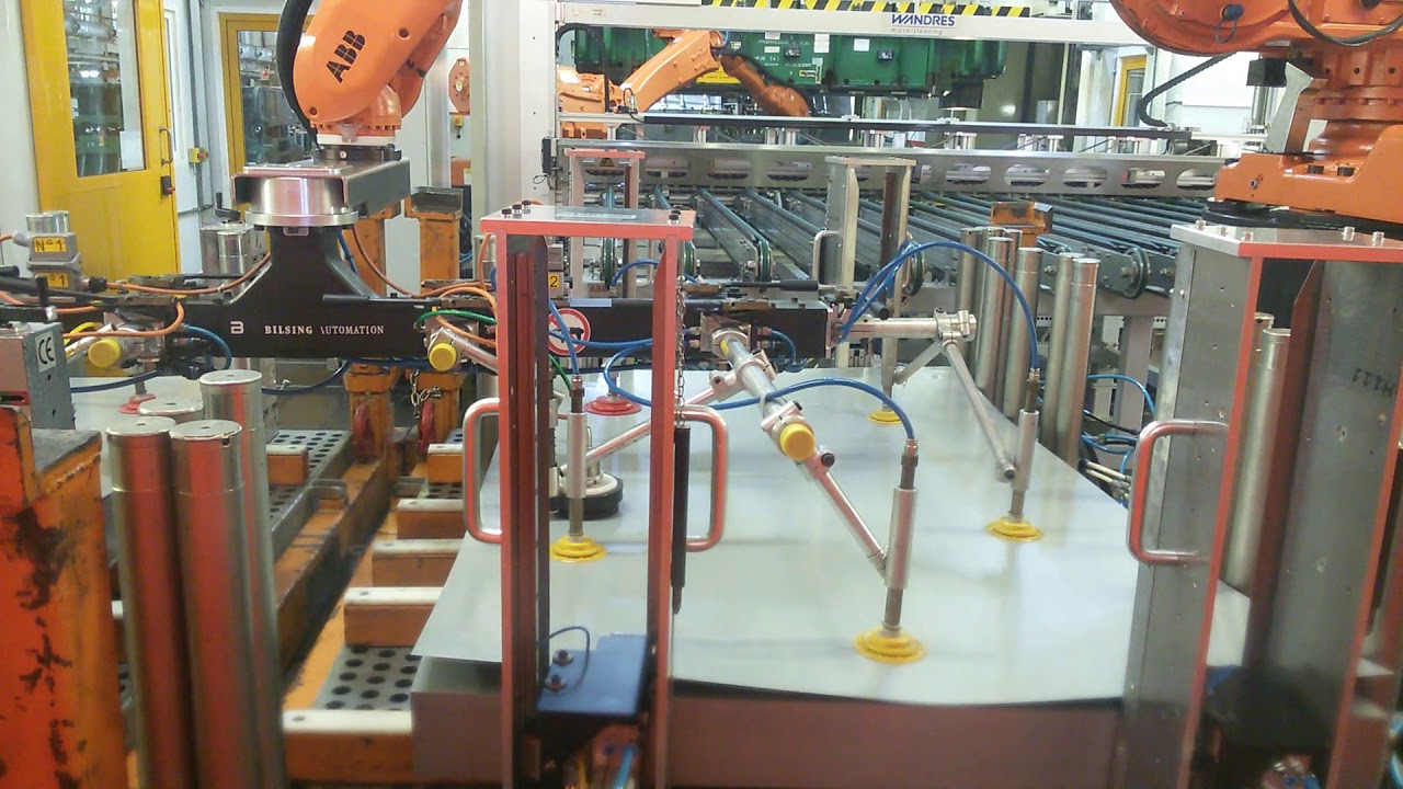 Production with Robot destacker for non-magnetic sheet metal, BRODD ...
