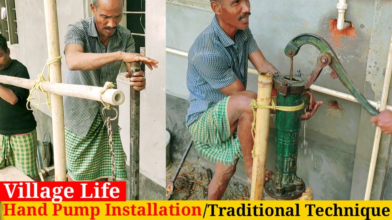 Hand Pump Installation | Bore Wells Installation | Village Life - YouTube