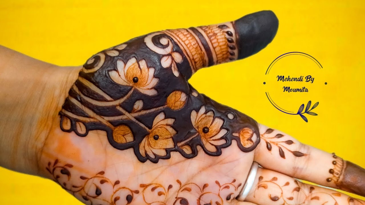 New very beautiful Stylish front hand mehendi design || Lotus mehendi ...