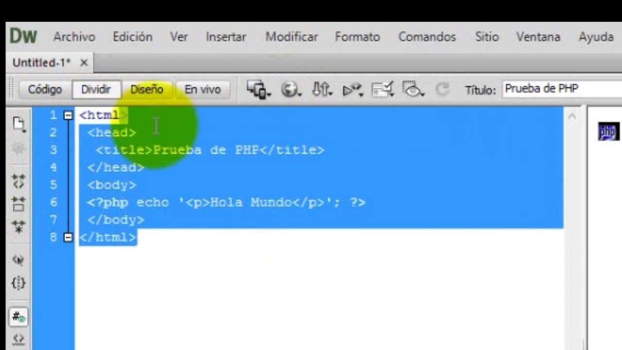 Dreamweaver CS6 y Wamp Server - Crear sitio (Osdashil Videos) - YouTube