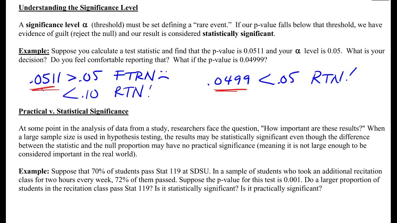Math 119 Video Lecture 6 5 Statistical Significance Practical math-119-video-lecture-6-5-statistical-significance-practical