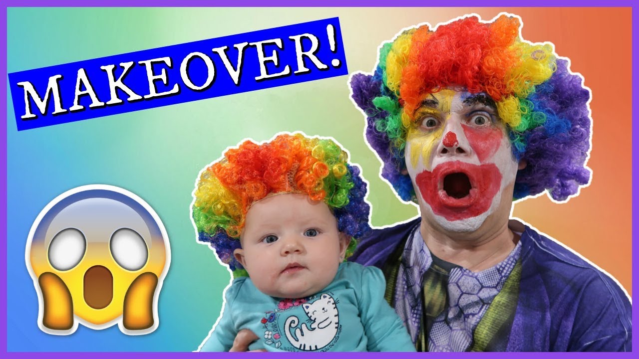 KIDS GIVE DAD A CLOWN MAKEOVER! - YouTube