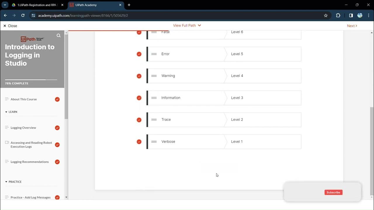 UI Path RPA Developer -- Introduction to Logging in Studio - YouTube