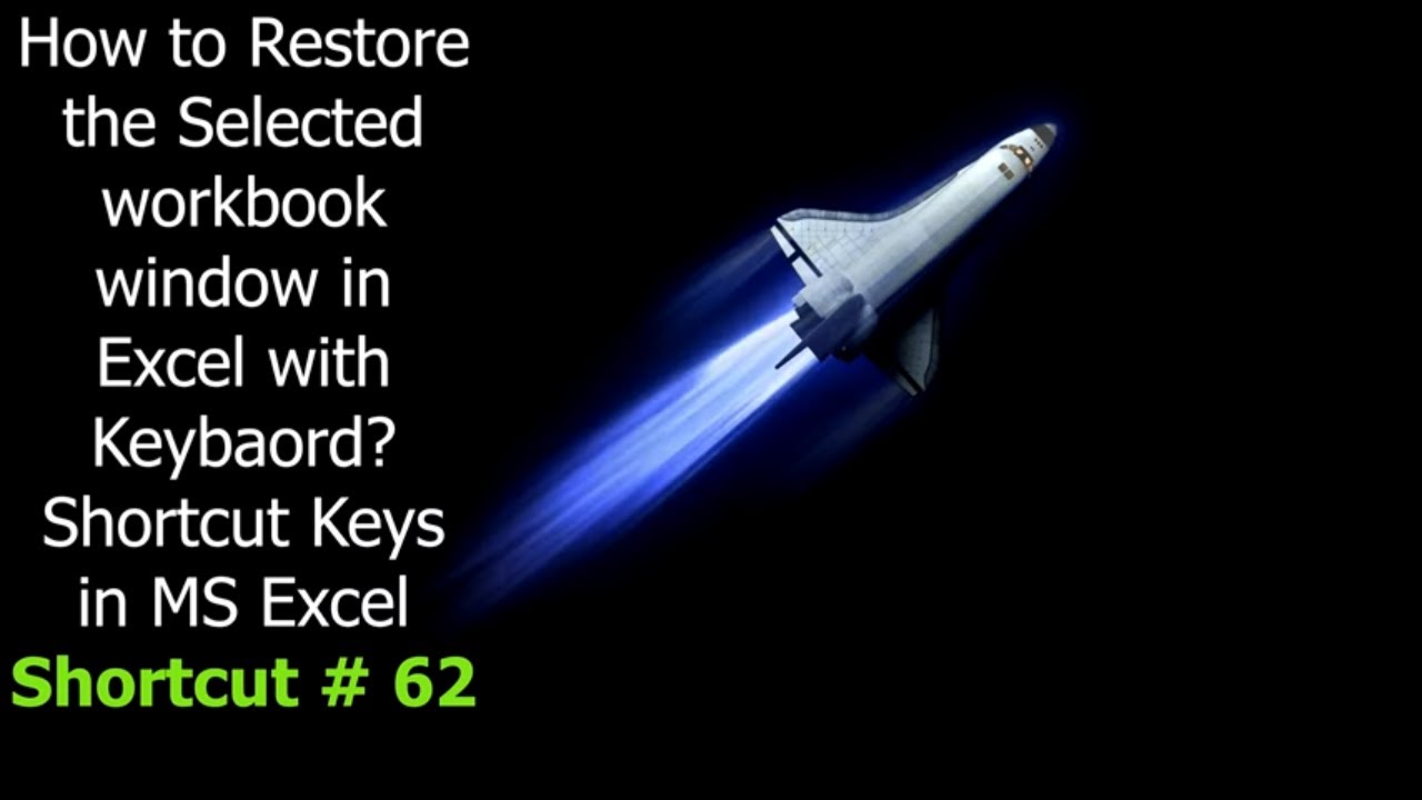 How To Restore The Workbook Window In Excel With Keyboard MSExcel How To Restore The Workbook Window In Excel With Keyboard MSExcel