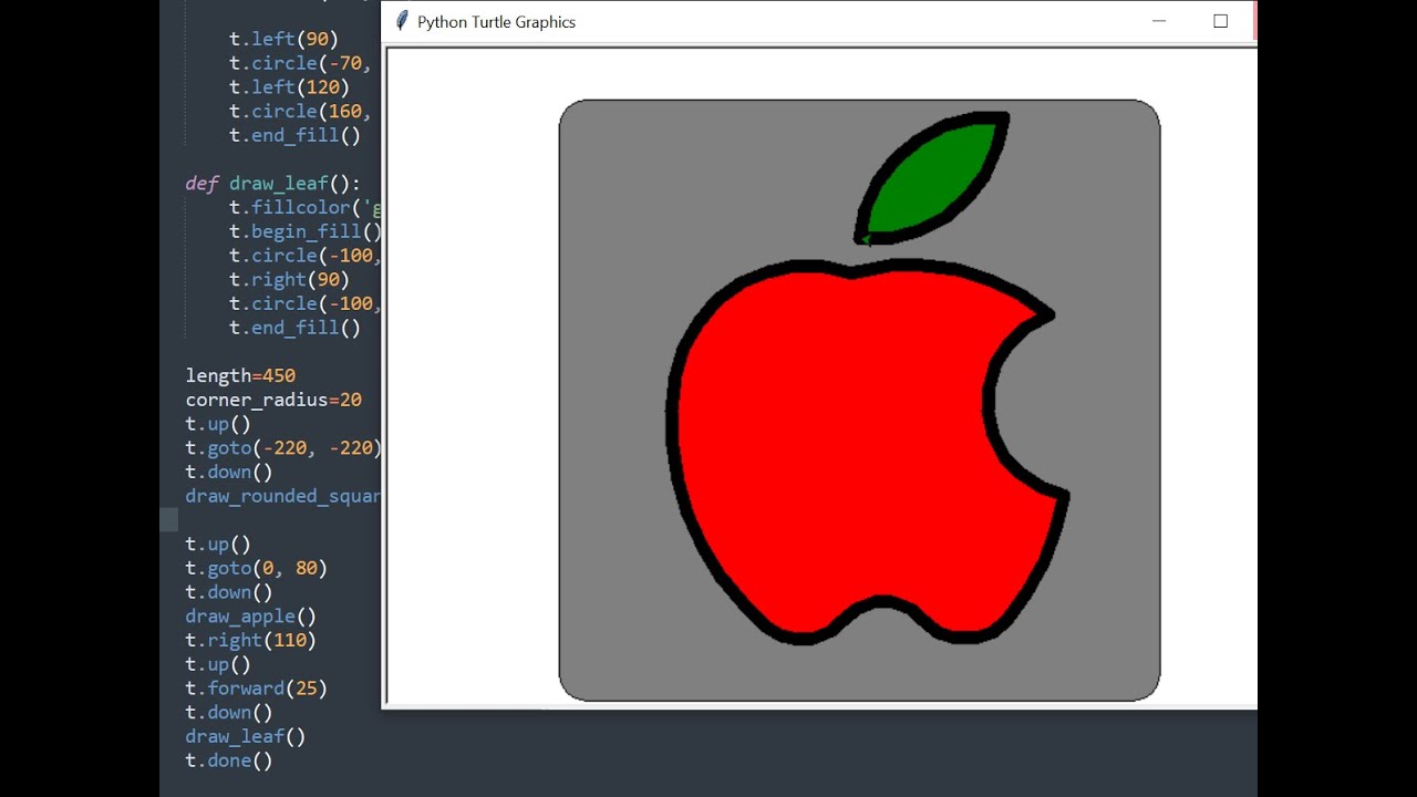 Apple Logo with Turtle in Python - YouTube
