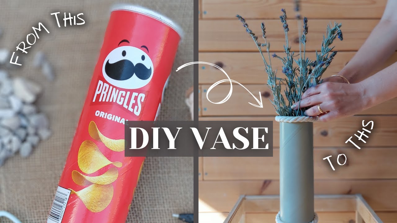 DIY Vase using PRINGLES CAN | Cheap and Easy home decor craft | Trash ...