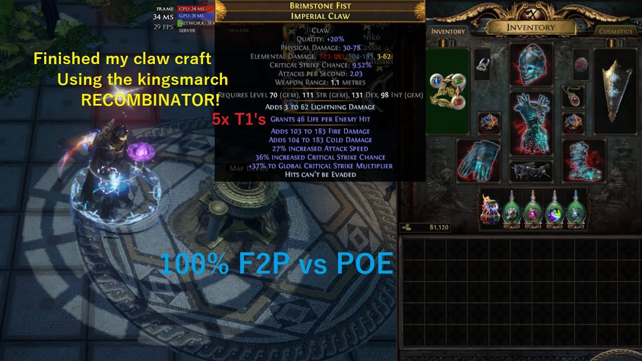 100% F2P! POE GODLY CLAW CRAFTED!!!!! (Phrecia League) - YouTube