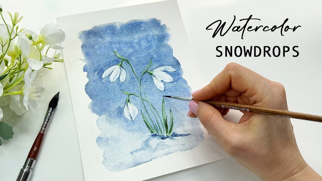 Watercolor Snowdrops Painting - EASY Tutorial - YouTube