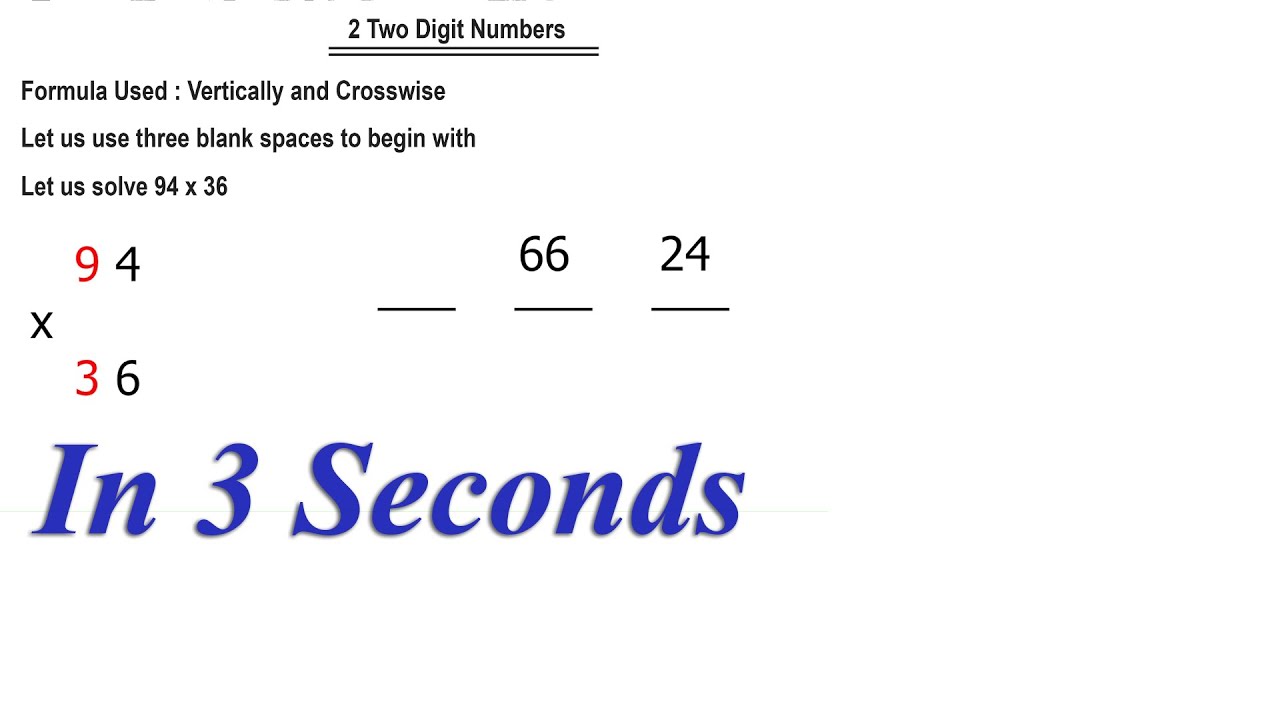 Vedic Maths Two Digit Multiplication Maths Tricks Multiplication Vedic Maths Two Digit Multiplication Maths Tricks Multiplication