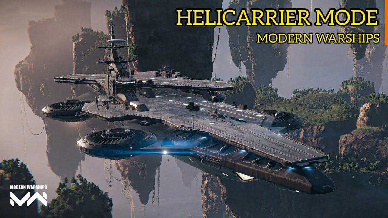 USS MUSK : HELICARRIER MODE GAMEPLAY || NEW UPDATE || MODERN WARSHIPS ...