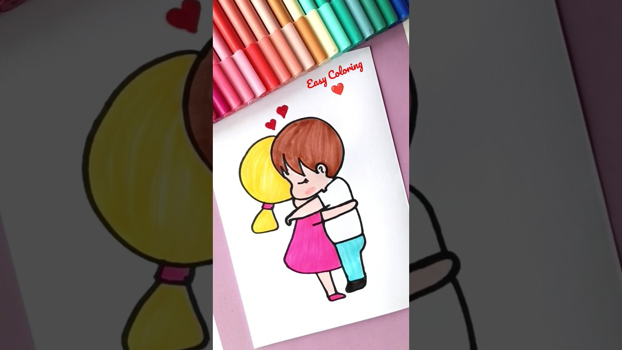 How To Draw A Boy And Girl Hugging