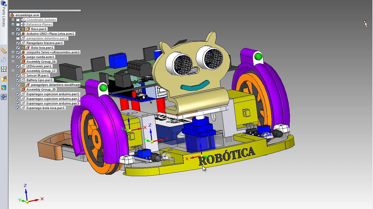 Robot Arduino. Vistas y Despiece - YouTube