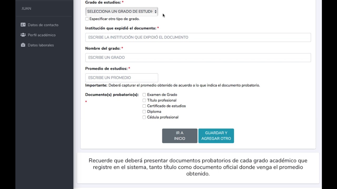 Paso 2. Actualización de Datos Académicos - YouTube