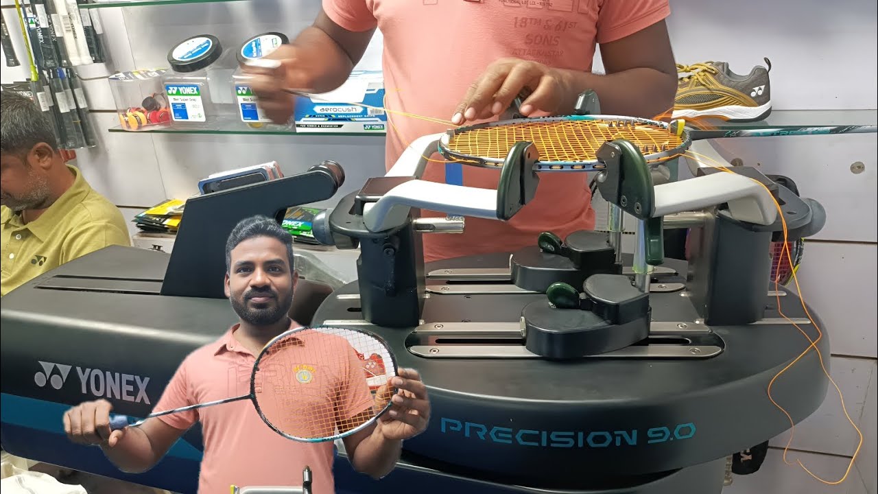 How to String a Racket with Yonex Precision 9.0 | Badminton stringing ...