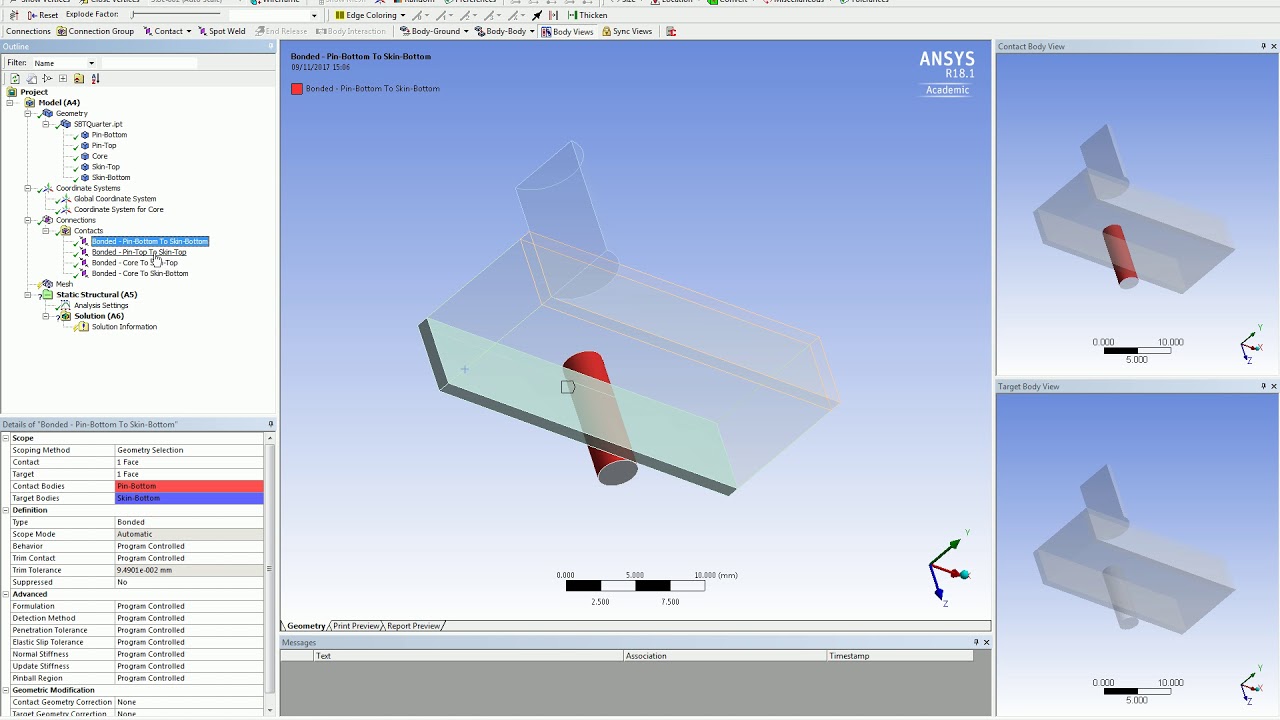 A simple model of a short beam test in ANSYS (Part 2) - YouTube