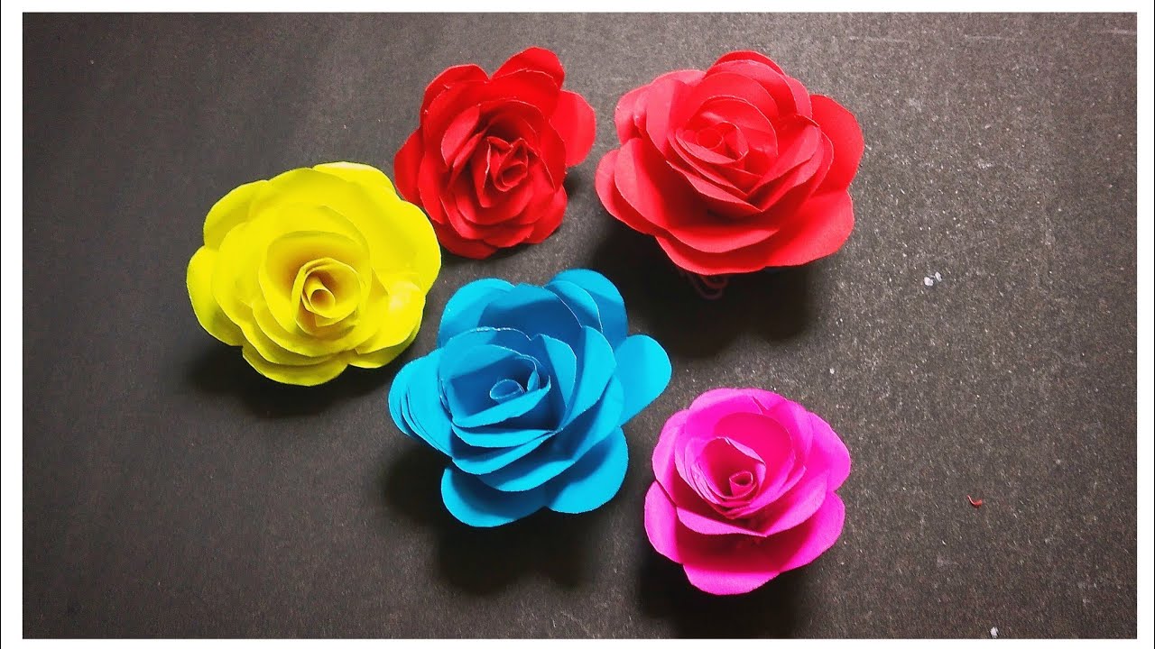 How to make paper rose step by step | Paper rose making tutorial | DIY ...