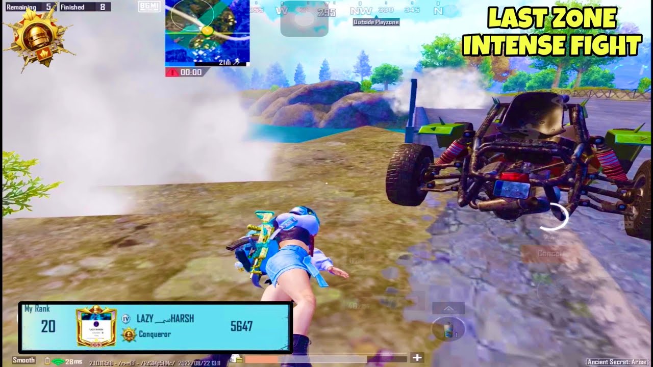 LAST ZONE INTENSE FIGHT || SOLO RANK PUSH GAMEPLAY BGMI IN HINDI ...