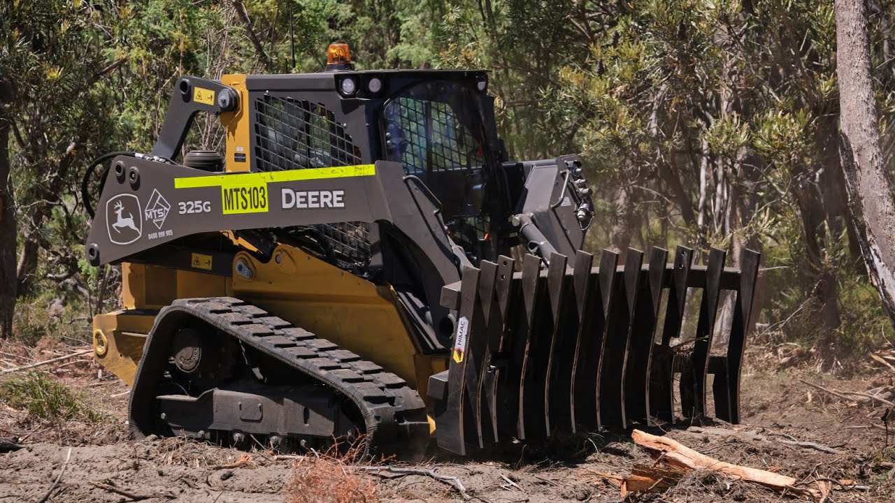 Himac Skid Steer Push Rake - Himac Attachments - YouTube