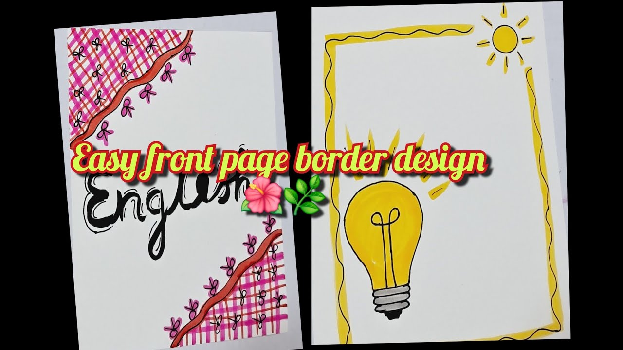 Cute front page border design for school project l Handmade border ...