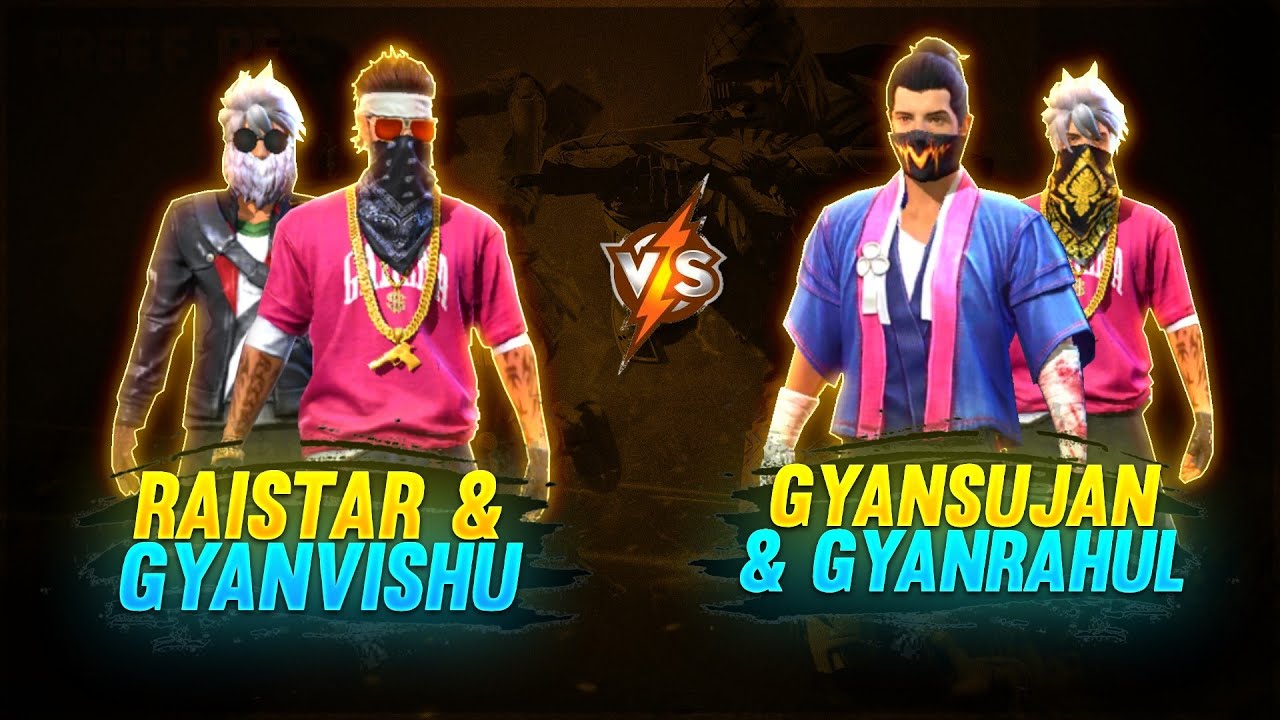 Gyansujan & GyanRahul VS Raistar & GyanVishu || 2 vs 2 || Garena Free ...