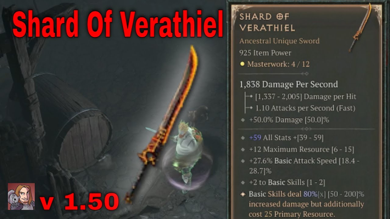 Diablo IV Unique Items - Shard Of Verathiel (One Handed Sword)[v1.5.0 ...