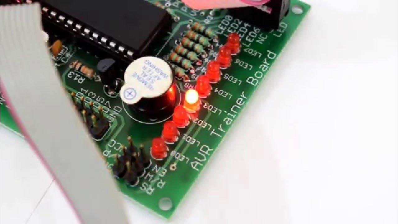 LED Pattern 1 with AVR ATmega16 Microcontroller by ABLab Solutions - YouTube