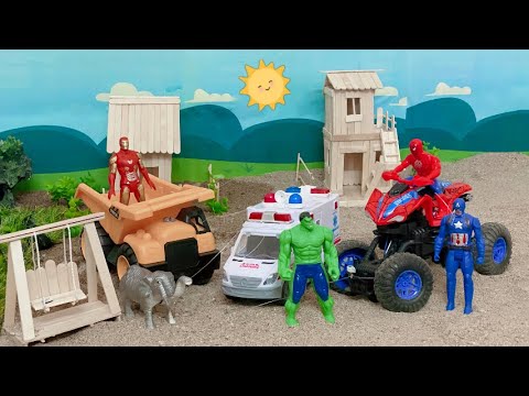 Rescue superheroes in distress | Diy mini contruction machine - YouTube