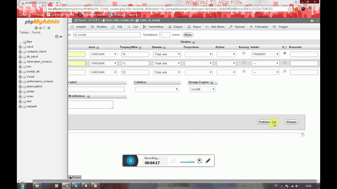 tutorial java netbeans database buku telepon sederhana - YouTube