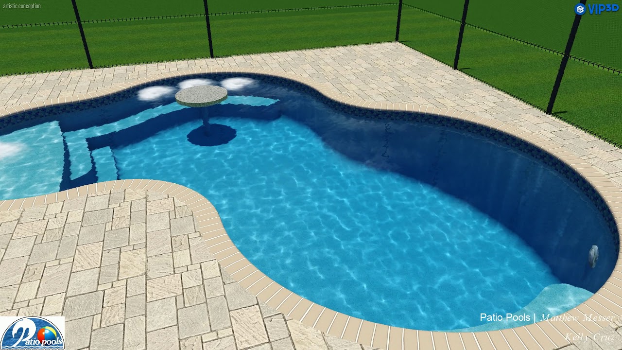 Cruz Swimming Pool with Granite Table - Patio Pools - YouTube
