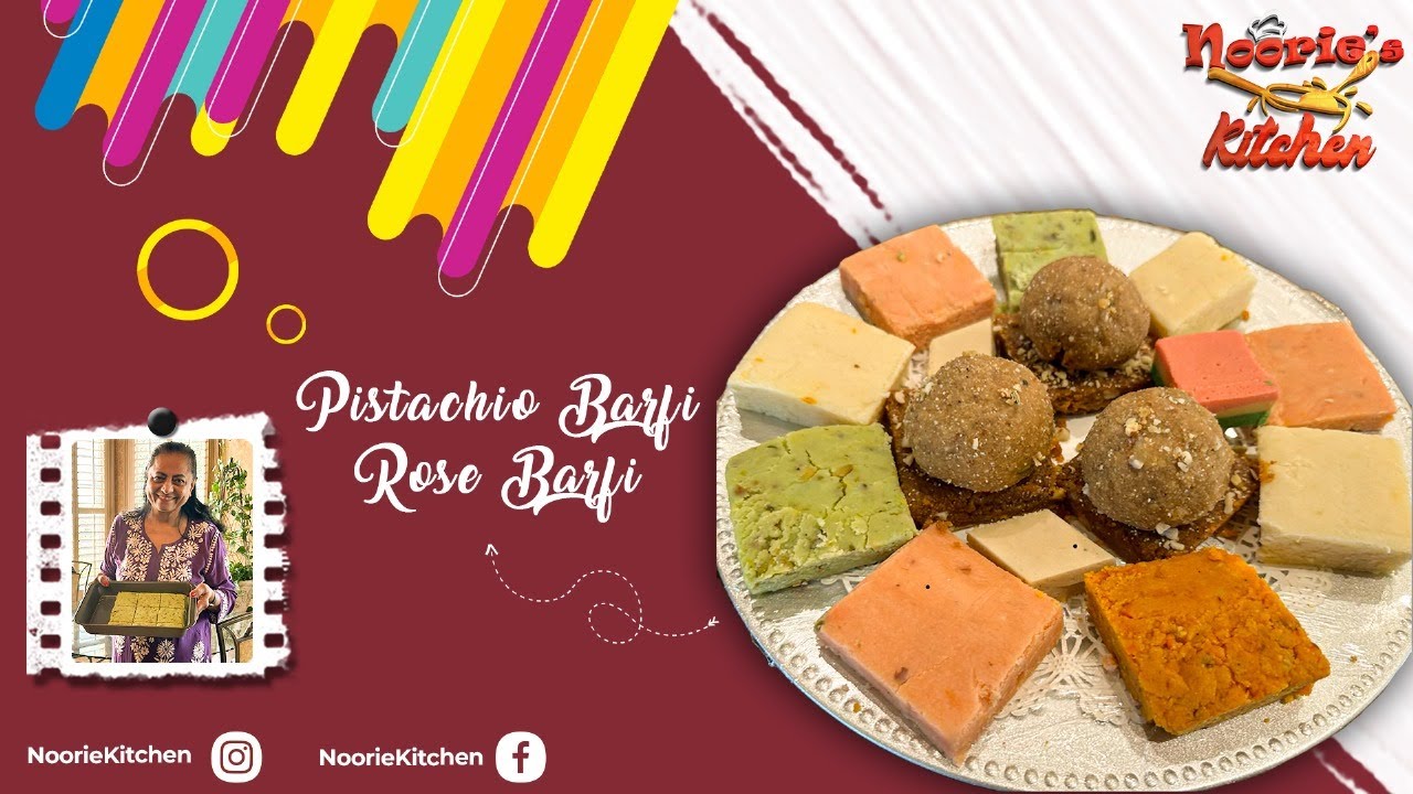 Gulab Burfi Recipe | Instant Rose Burfi Recipe | EASY Pistachio Barfi ...