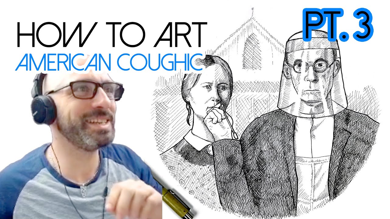 American Gothic - How to draw a Grant Wood inspired illustration - Pt 3 ...