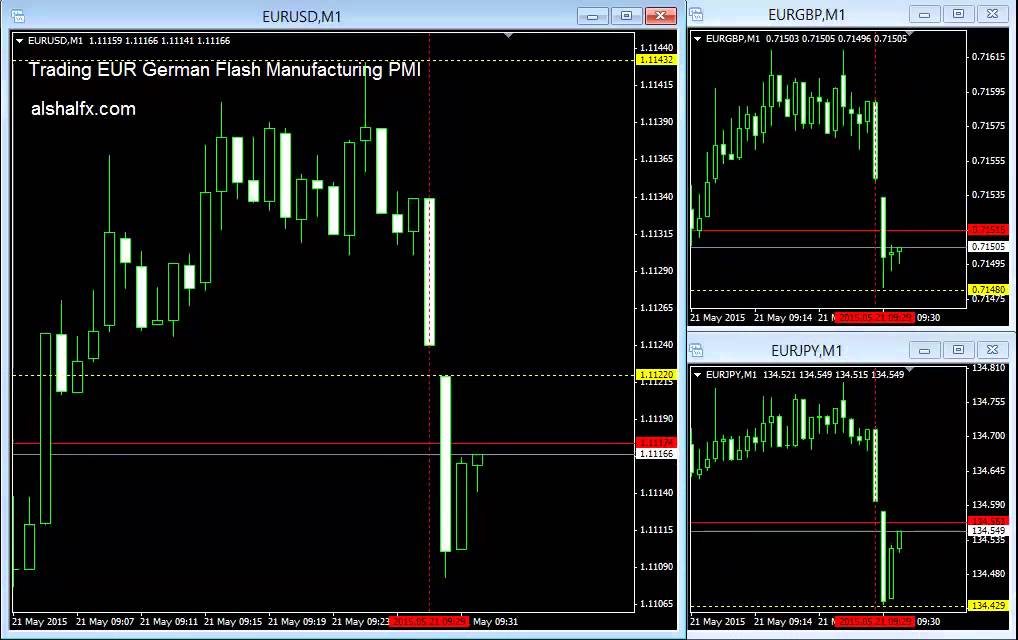 Trading EUR German Flash Manufacturing PMI 21 05 2015 - YouTube