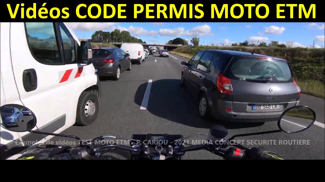 Exemples de vidéos ETM - Examen de CODE MOTO - YouTube