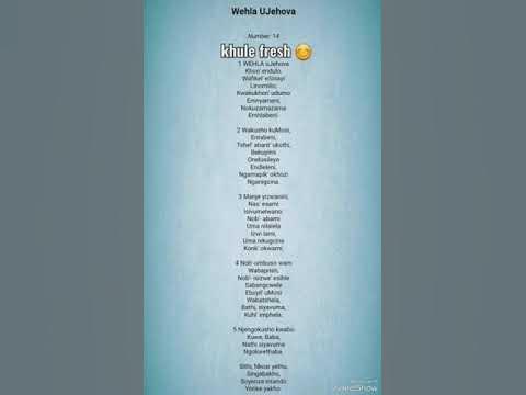 WEHLA UJEHOVA -AMASOSHA @khulefresh1512 - YouTube